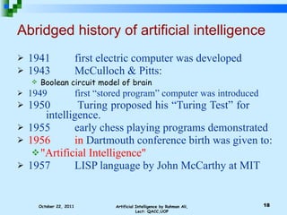 Lect#1 (Artificial Intelligence ) | PPT