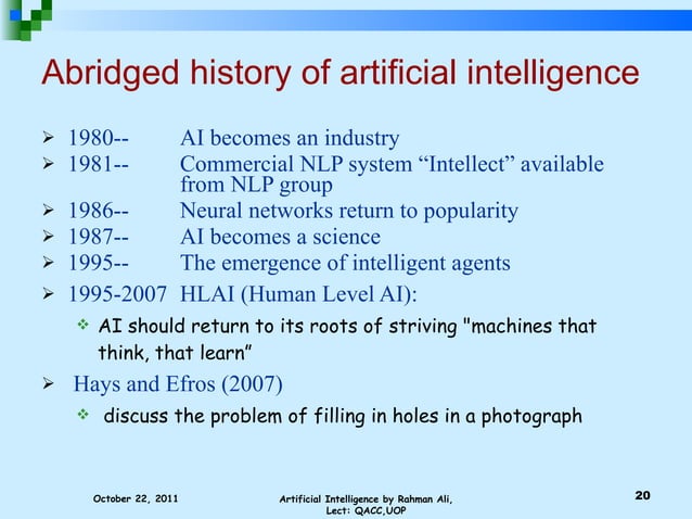 Lect#1 (Artificial Intelligence ) | PPT | Artificial Intelligence | Technology & Computing