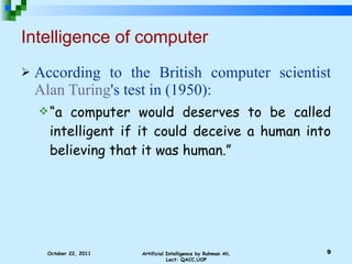 Lect#1 (Artificial Intelligence ) | PPT