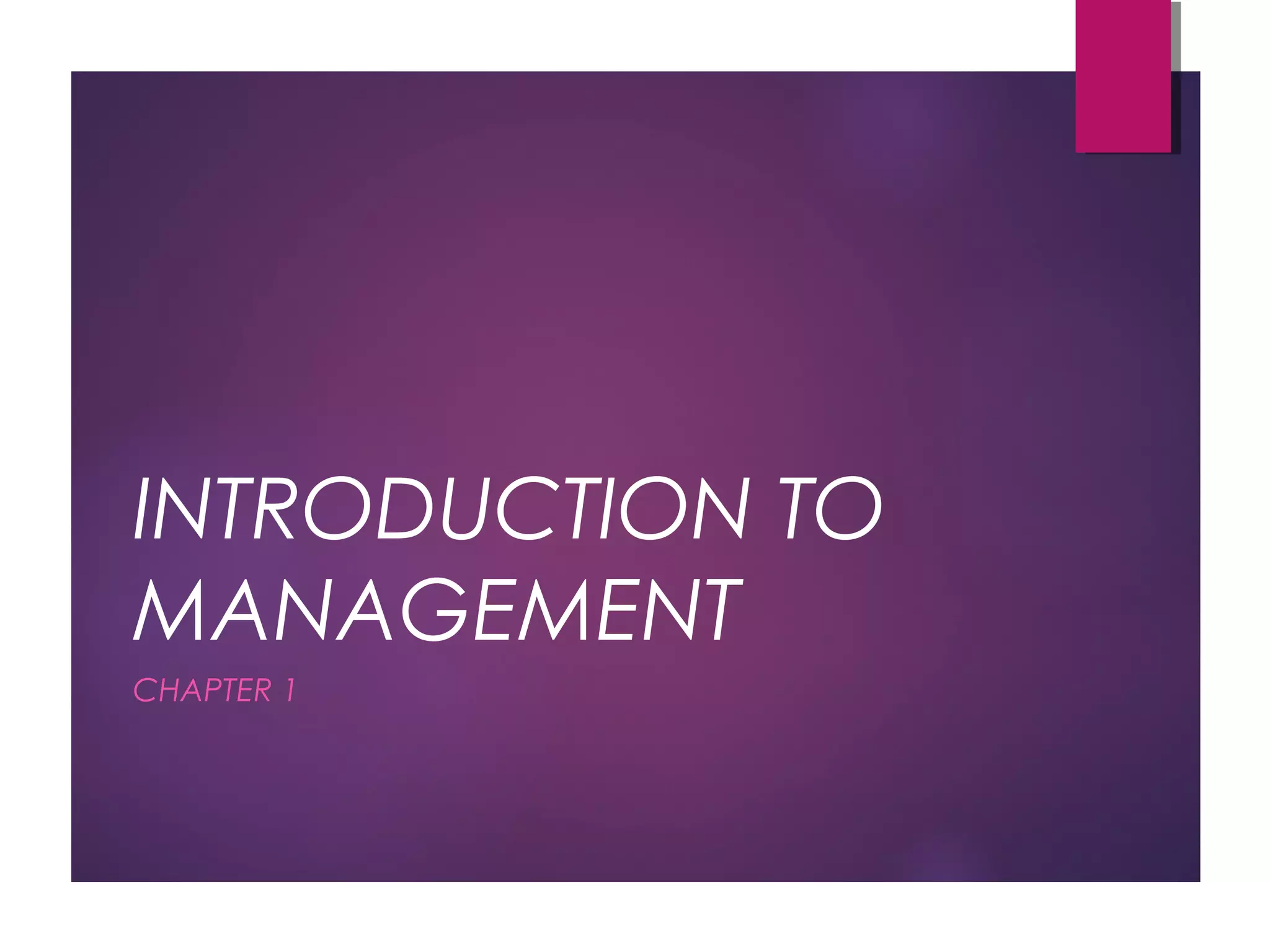 introduction to management | PPT