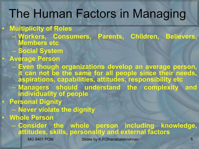 Lect1 directing-managing human factor | PPT