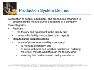 introduction to the services and manufacturing systems | PPTX