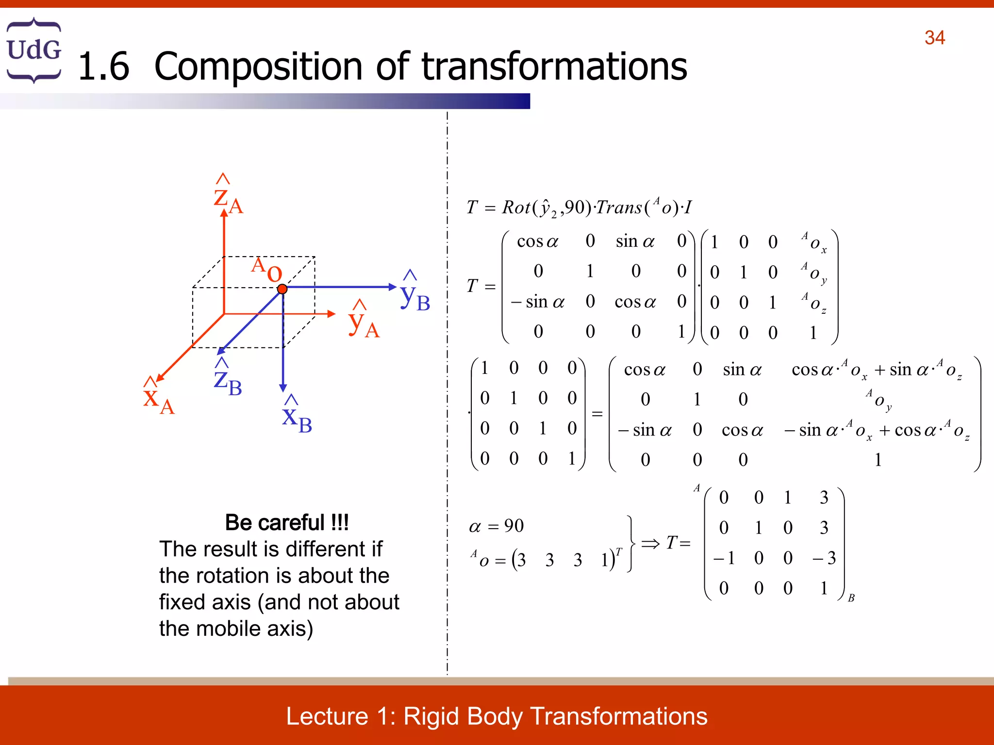 Lecture 1 Rigid Body Transformations | PDF