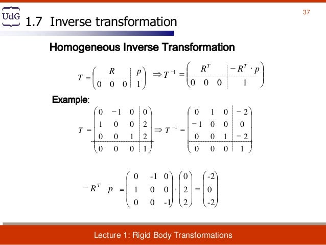 Lecture 1 Rigid Body Transformations
