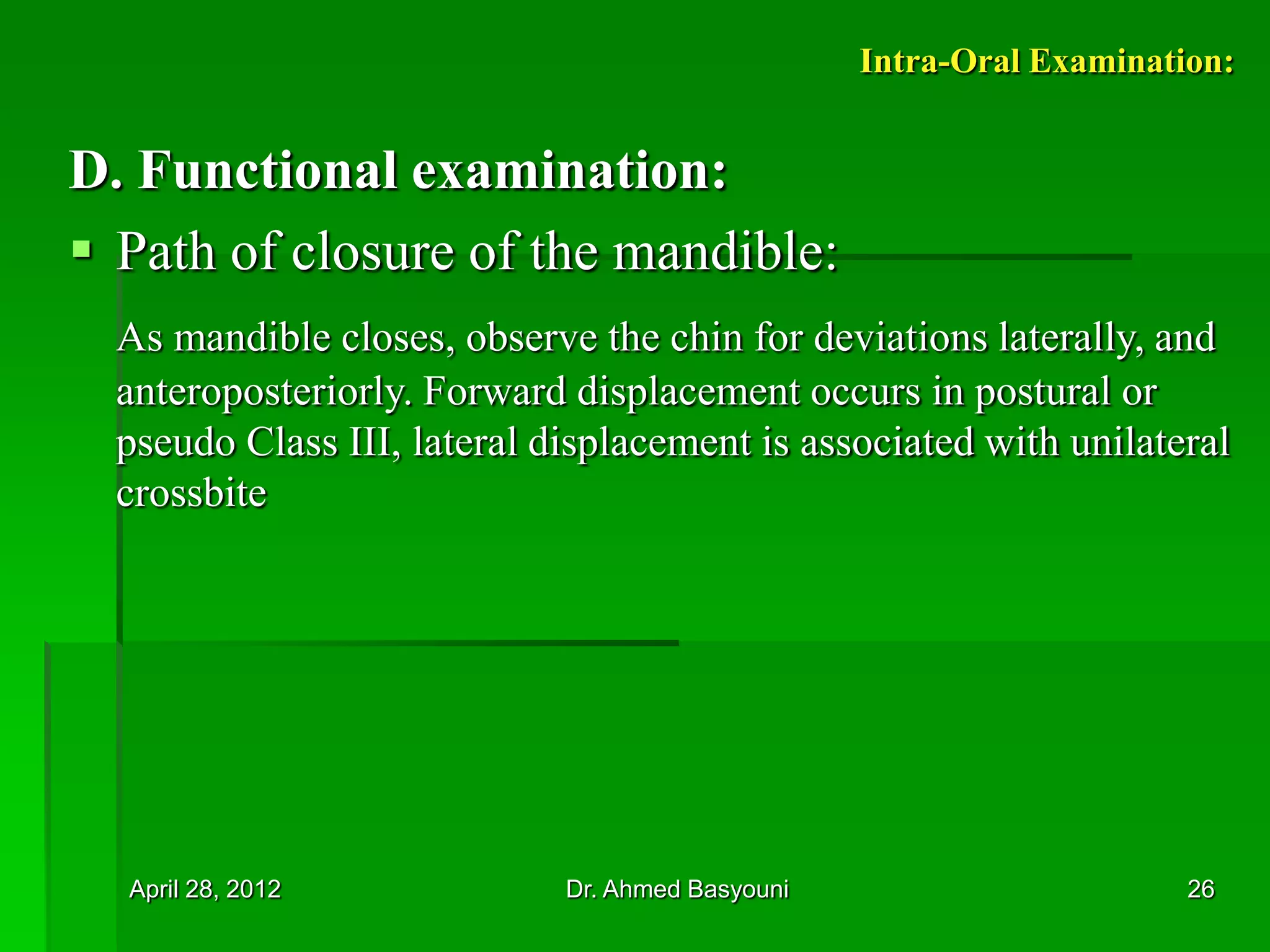 Orhtodontic Examination & Diagnosis I | PDF
