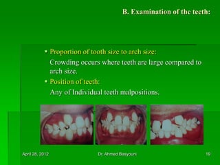 Orhtodontic Examination & Diagnosis I | PPT