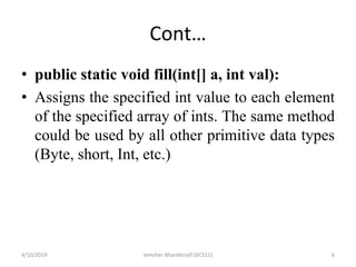 Java Arrays and DateTime Functions | PPTX | Programming Languages | Computing