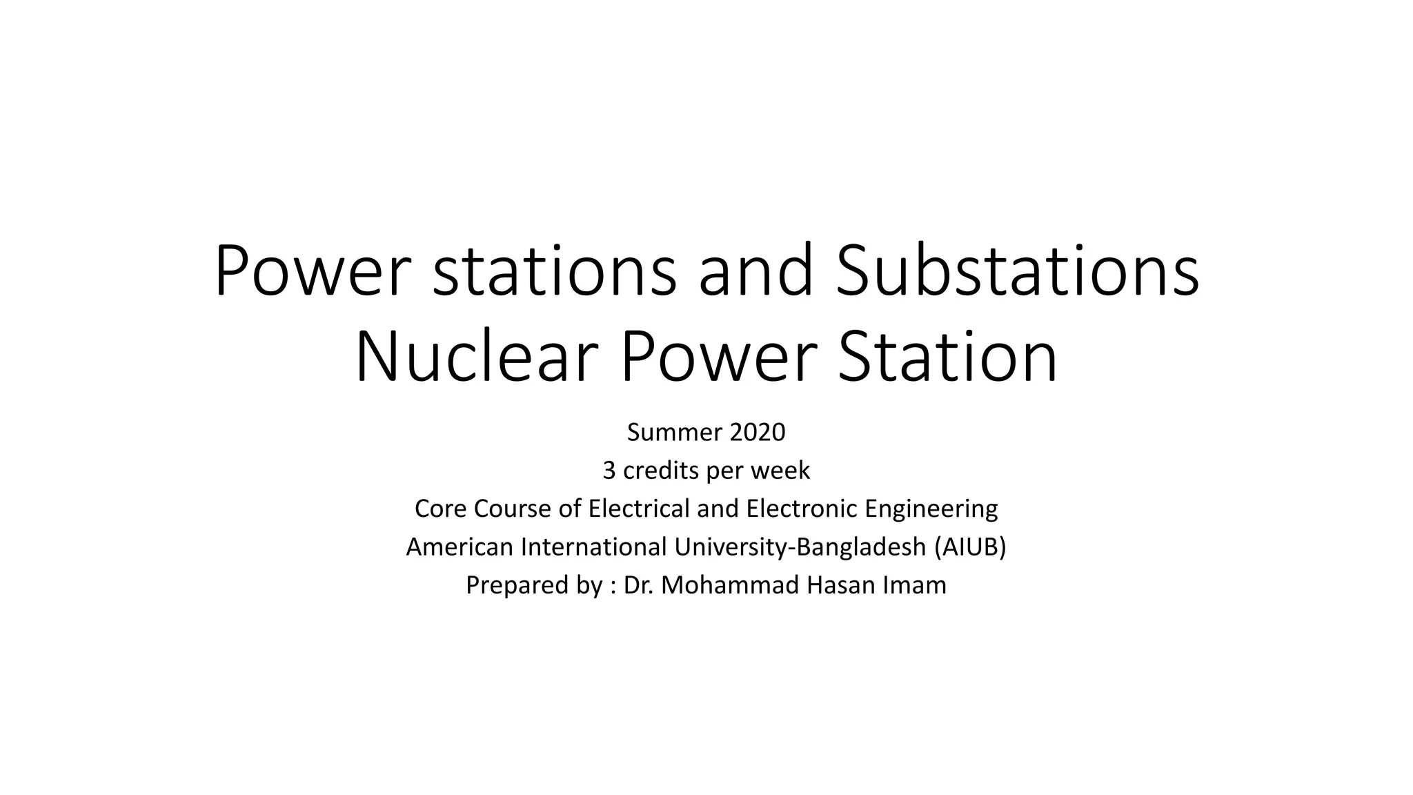 Nuclear power station & substation | PPTX