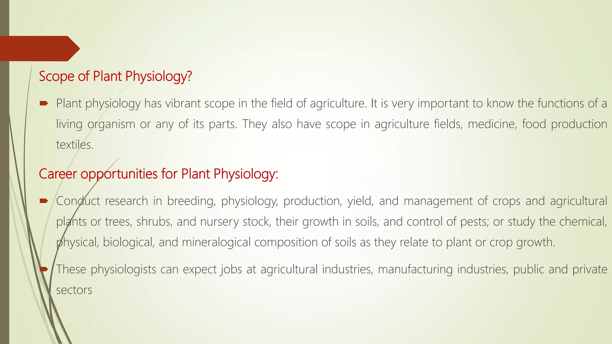 Introduction and scope of Plant Physiology | PPTX