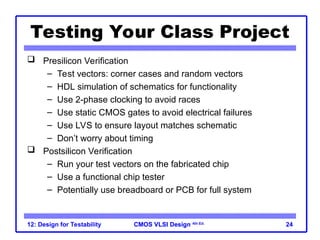Test generation in VLSI design and Testing | PPT