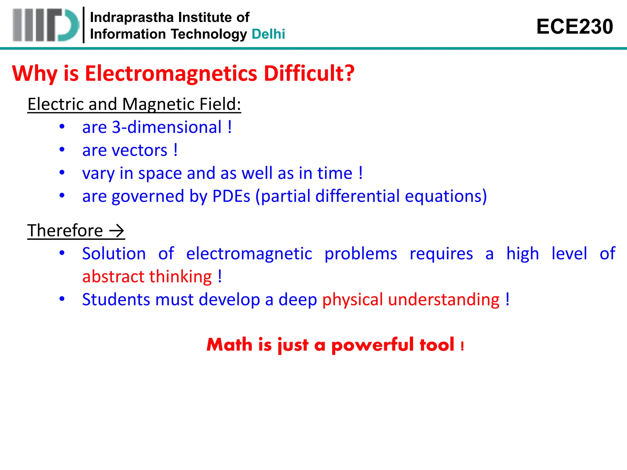 Electromagnetics lecture 1 by dr mohammad s. Hashmi | PDF