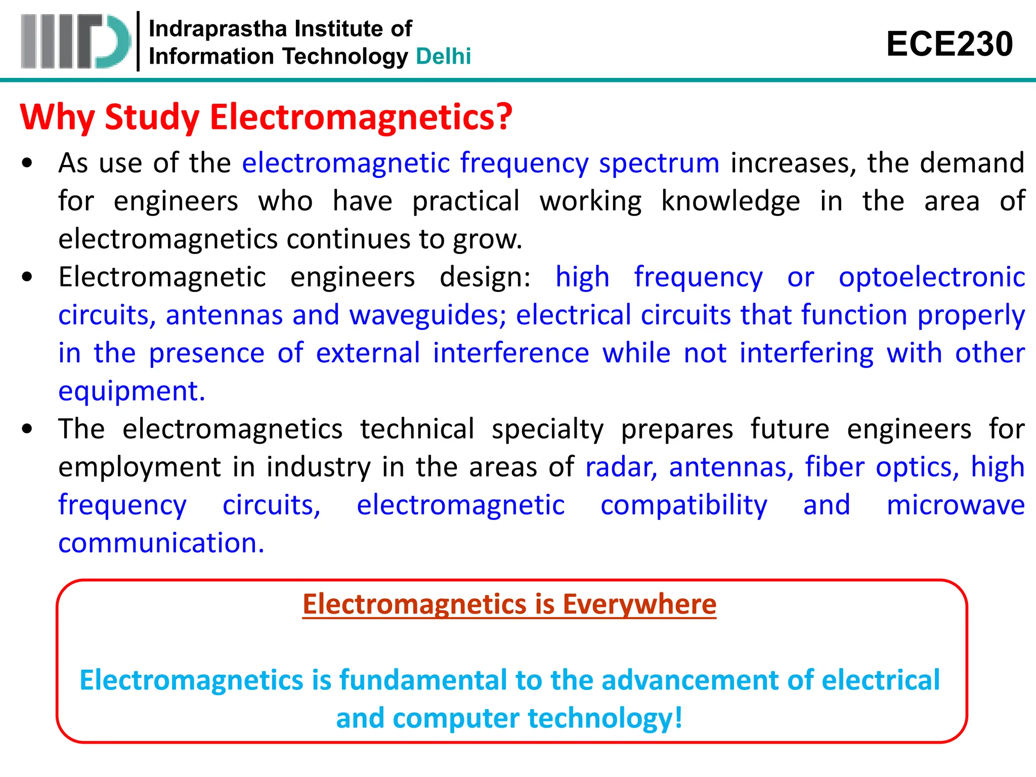 Electromagnetics lecture 1 by dr mohammad s. Hashmi | PDF