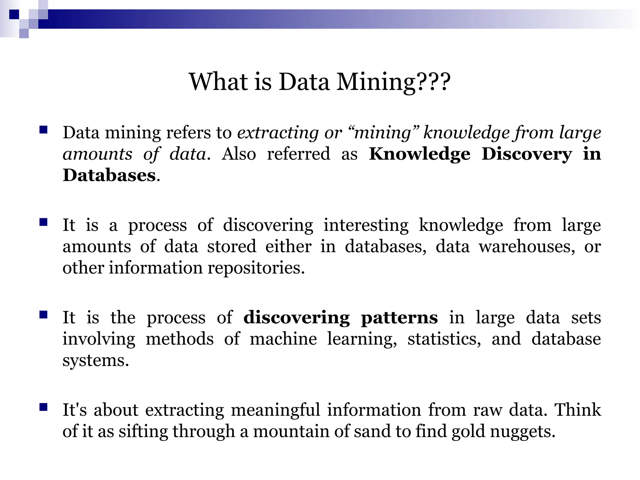 Lect 1 2 Data Miningpptx For The Predictive Ananlysis Ppt