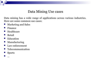 Lect 1 2 Data Mining.pptx for the predictive ananlysis | PPT