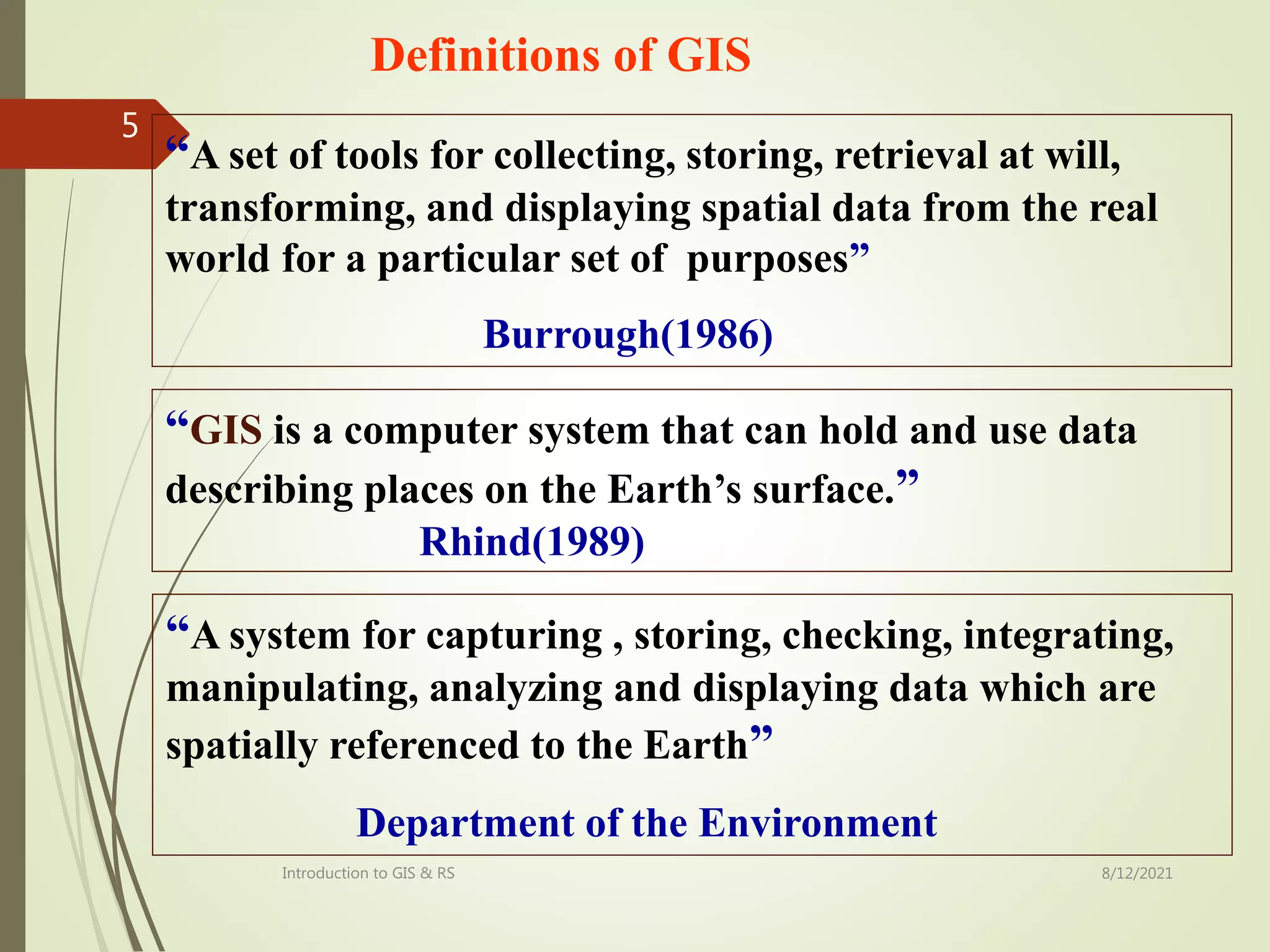 Lect 1 & 2 introduction to gis & rs | PPT