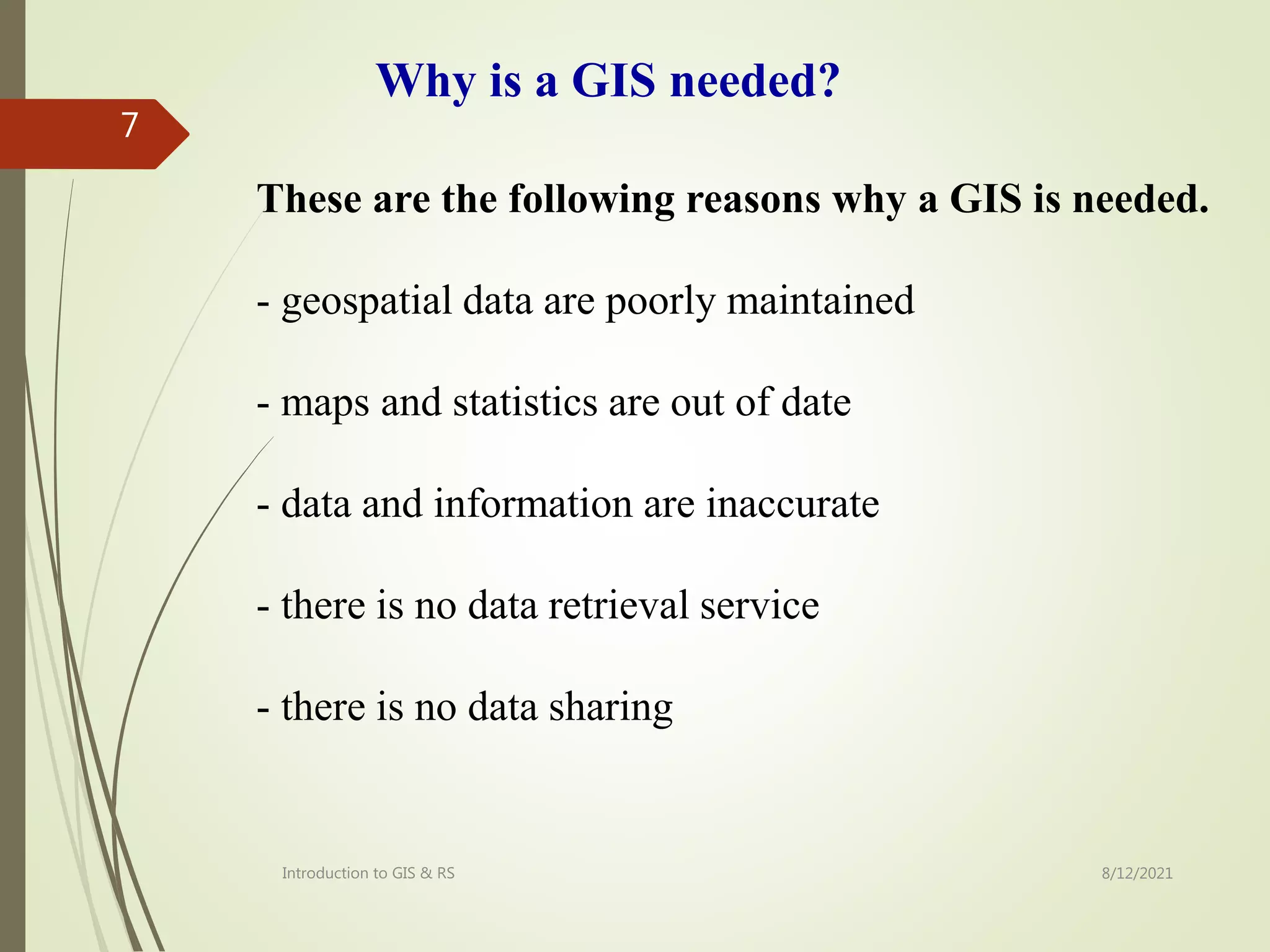 Lect 1 & 2 introduction to gis & rs | PPT