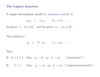 RANDOM NUMBER GENERATION, The Logistic Equation | PDF