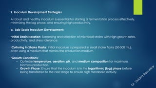 Designing Fermentation Media, Inoculum Development Strategies, Storage ...