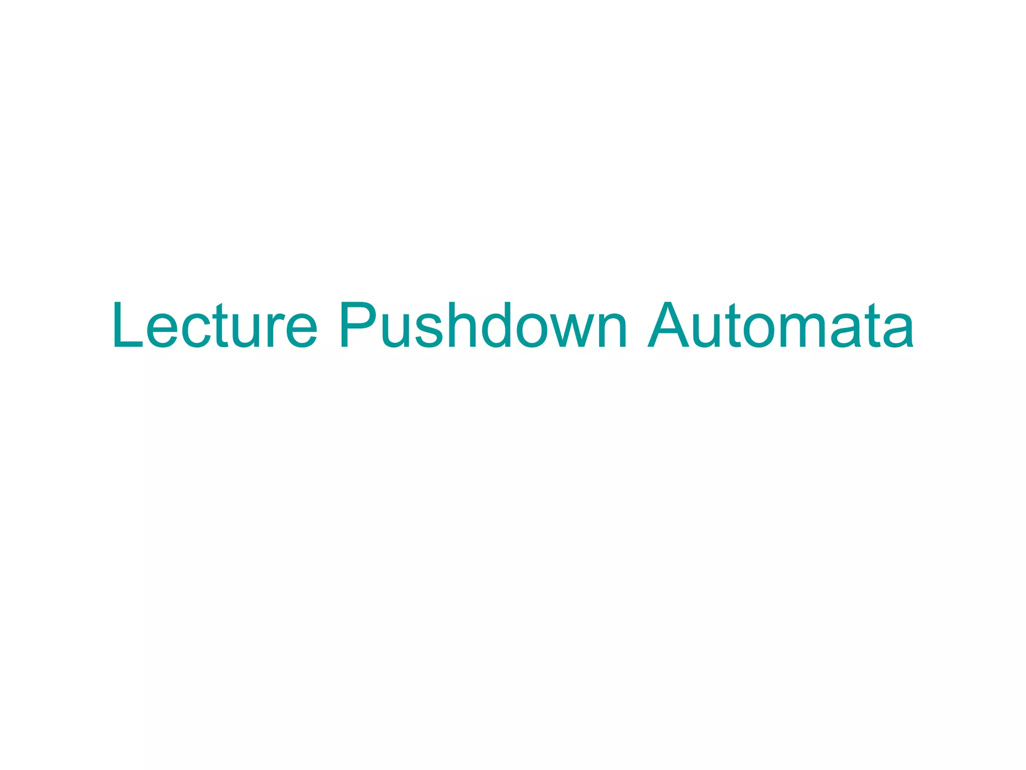 pushdown automata | PPT