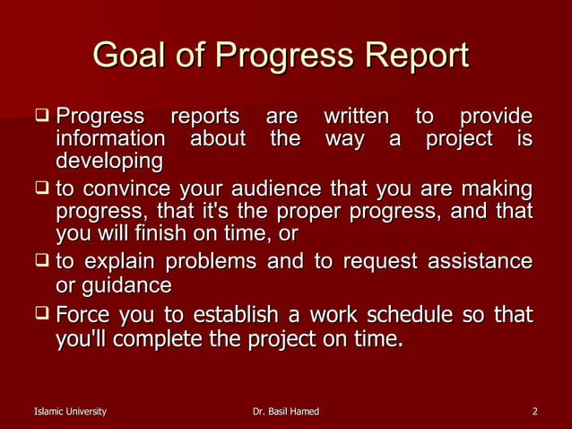 Lect 14 Progress Report | PPT | Science