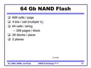 lecture 16-CAMs,ROMs,PLAs and other detail of memory | PPT
