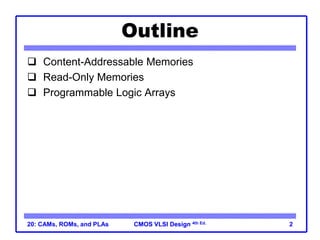 lecture 16-CAMs,ROMs,PLAs and other detail of memory | PPT
