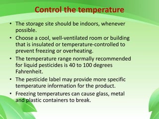 Lect 18 (handling storage and precautions) | PPTX