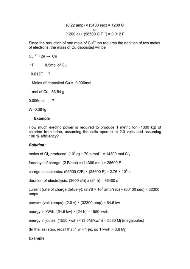 lect ures no. 18_Examples on Electrolysis.pdf | Chemistry | Science