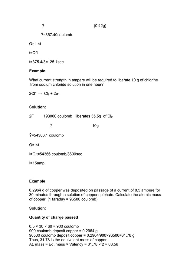 lect ures no. 18_Examples on Electrolysis.pdf | Chemistry | Science