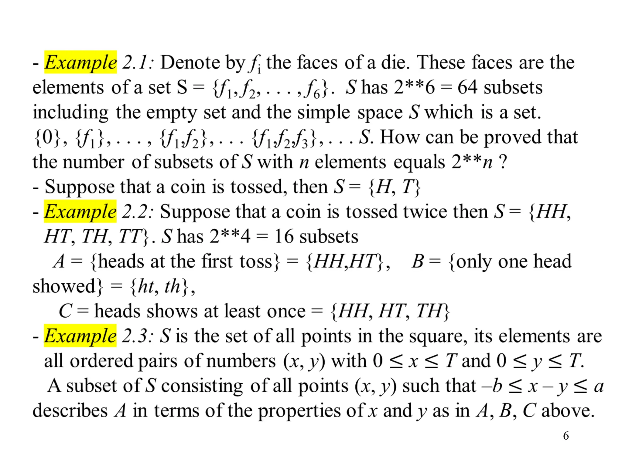 Basics of Probability Theory ; set definitions about the concepts | PPT