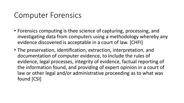 Lect 1 computer forensics | PPT