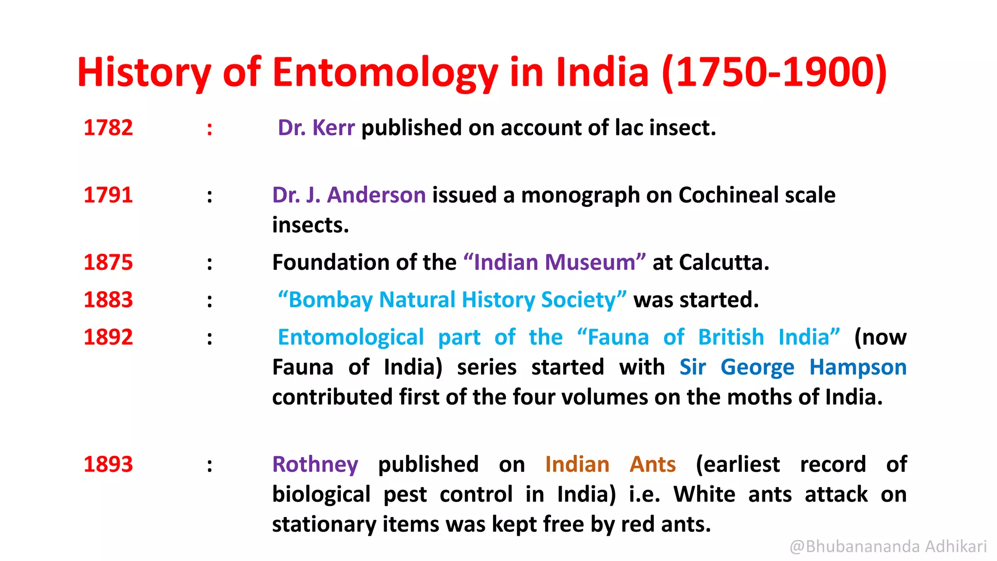 History of Entomology In India and Dominance of Insect | PPTX