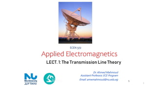 LECT 1 Part 2 - The Transmission Line Theory.pptx