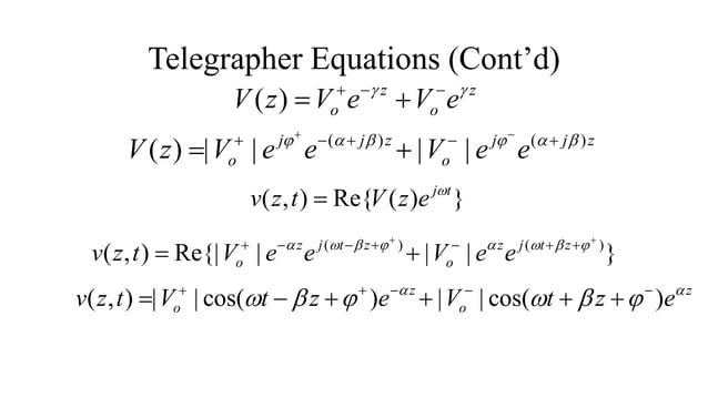 LECT 1 Part 2 - The Transmission Line Theory.pptx | Physics | Science
