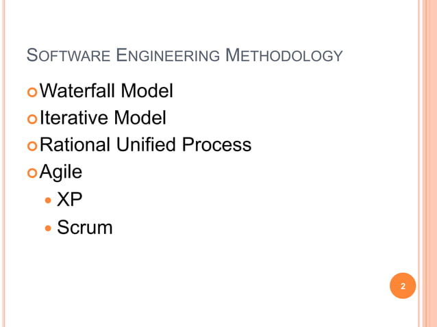 Software Engineering Methodology | PPTX | Computer Software and ...