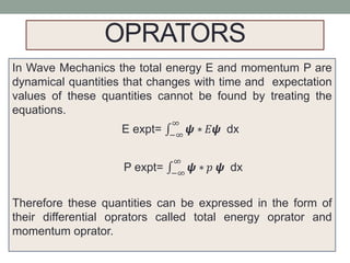 Schrodinger equation-using oprators | PPT
