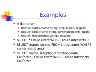 What is a spatial database system? How is it different from a RDBMS? | PPT