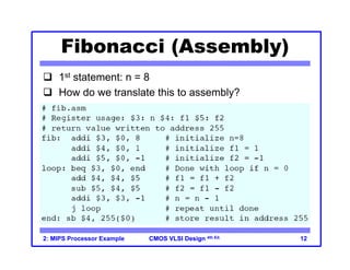 Lecture on Introduction to VLSI example MIPS Processor | PPT