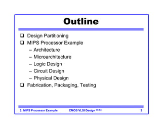 Lecture on Introduction to VLSI example MIPS Processor | PPT
