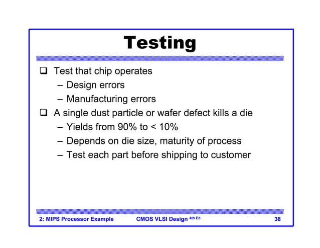 Lecture On Introduction To Vlsi Example Mips Processor Ppt 4200