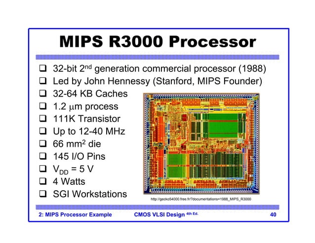 Lecture On Introduction To Vlsi Example Mips Processor Ppt 9764