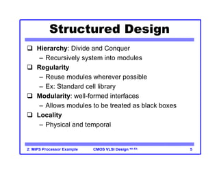 Lecture on Introduction to VLSI example MIPS Processor | PPT