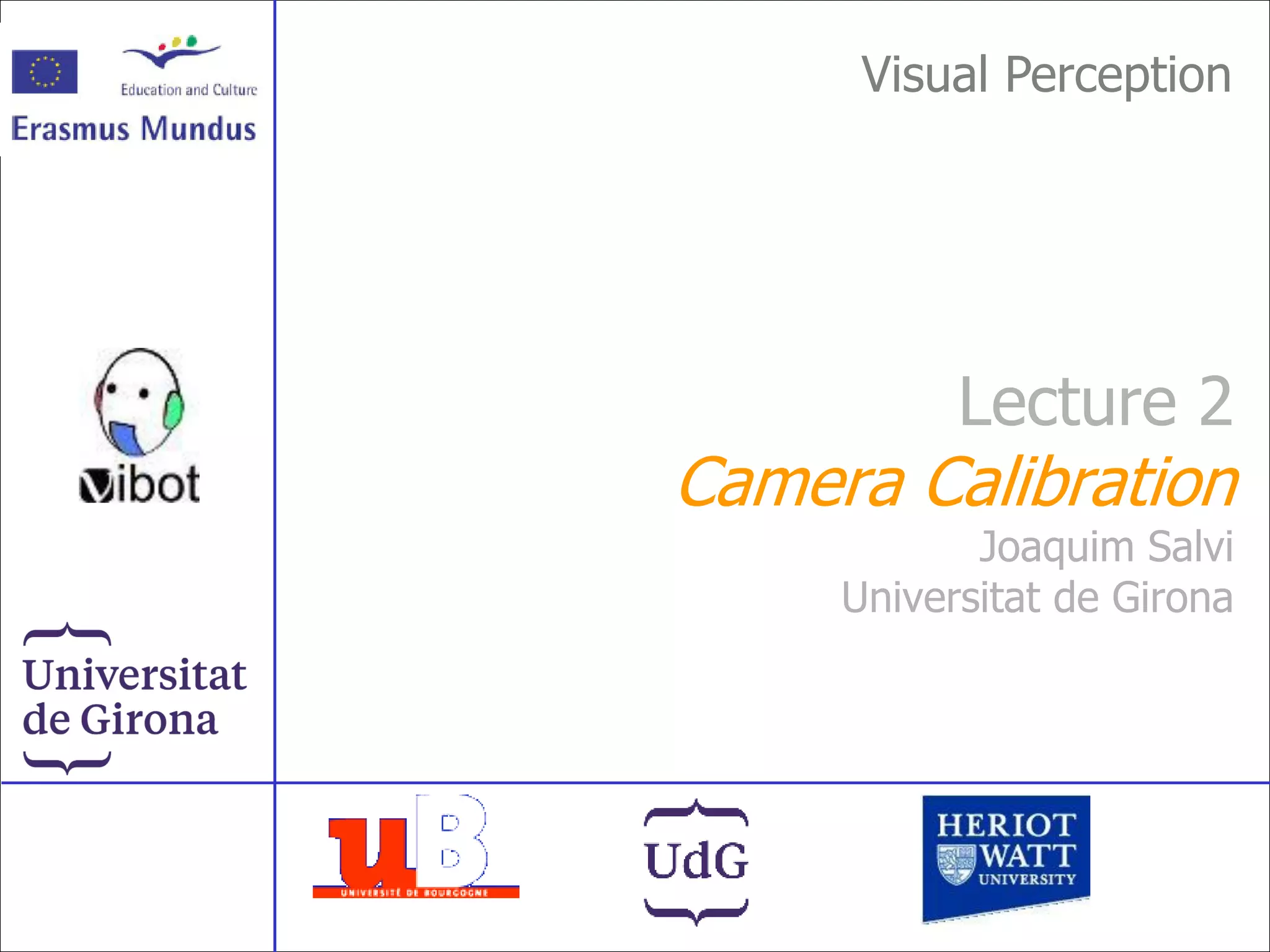 Lecture 2 Camera Calibration | PDF