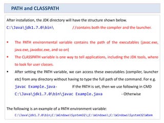 java:characteristics, classpath, compliation | PPTX