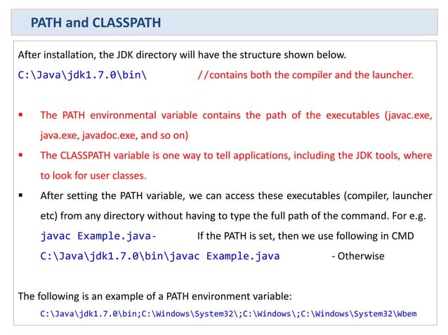 java:characteristics, classpath, compliation | PPTX | Programming ...