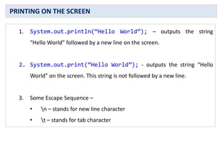 java:characteristics, classpath, compliation | PPTX