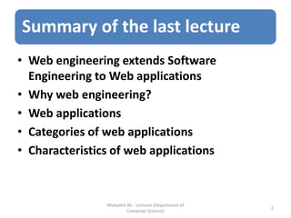 Lecture-2: Web development application development process model | PDF ...