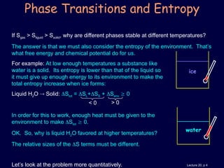 phase transition and entropy and other details | PPT