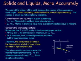 phase transition and entropy and other details | PPT