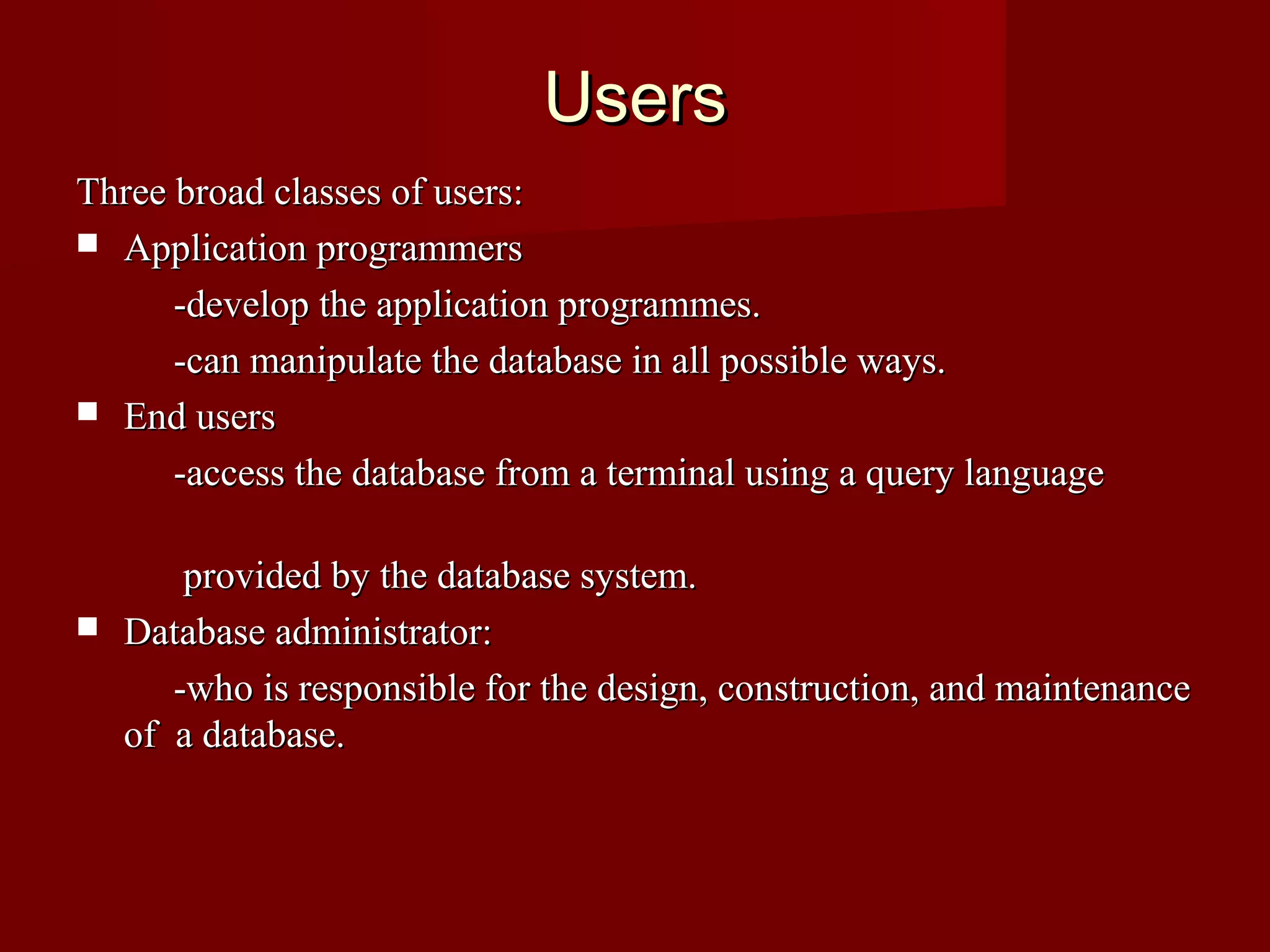 Lect 21 components_of_database_management_system | PPT